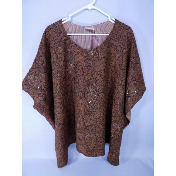 Wrap | Jackets & Coats | April Cornell Trading Brown Paisley Lagenlook ...